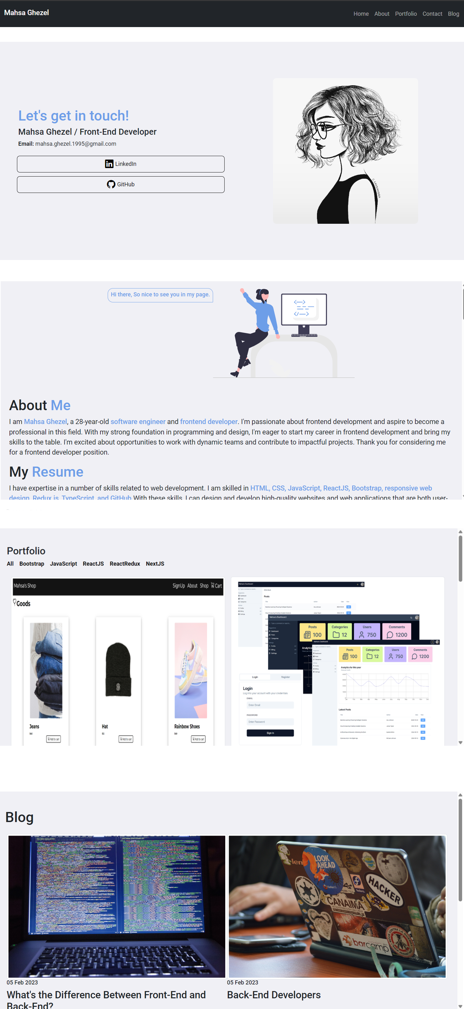 My Personal Portfolio | Mahsa Ghezel